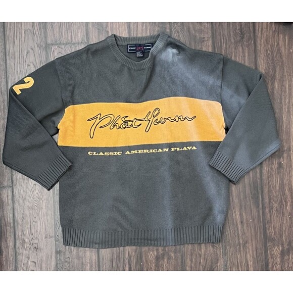 Phat Farm | Sweaters | Vintage Phat Farm Sweater Mens Xl Gray Yellow ...